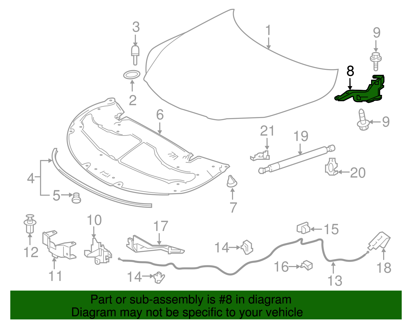2016-2022+Lexus+Rx350+Front+Right+Passenger+Hood+Hinge+Bracket+53410 ...