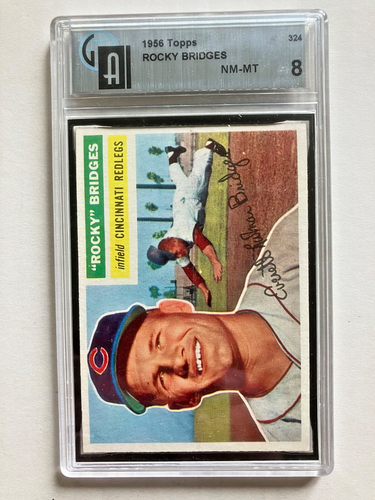 1956 Topps # 324 Rocky Bridges Cincinnati Reds GAI 8 Nm-MT | eBay