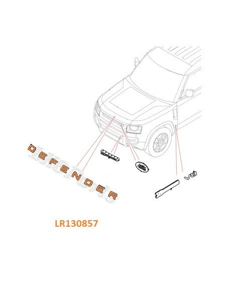 Land Rover Defender 2020-2022 Front Hood Lettering Gloss Black Genuine ...