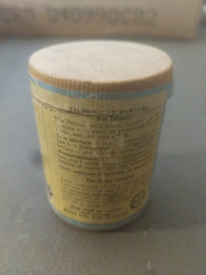 Vintage Pablum baby cereal packaging cardboard paper Mead Johnson & Co ...