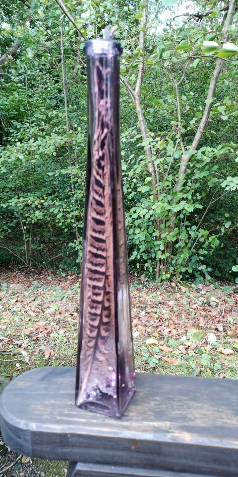 Purple Pyramid Glass Vase - Ornament | eBay UK