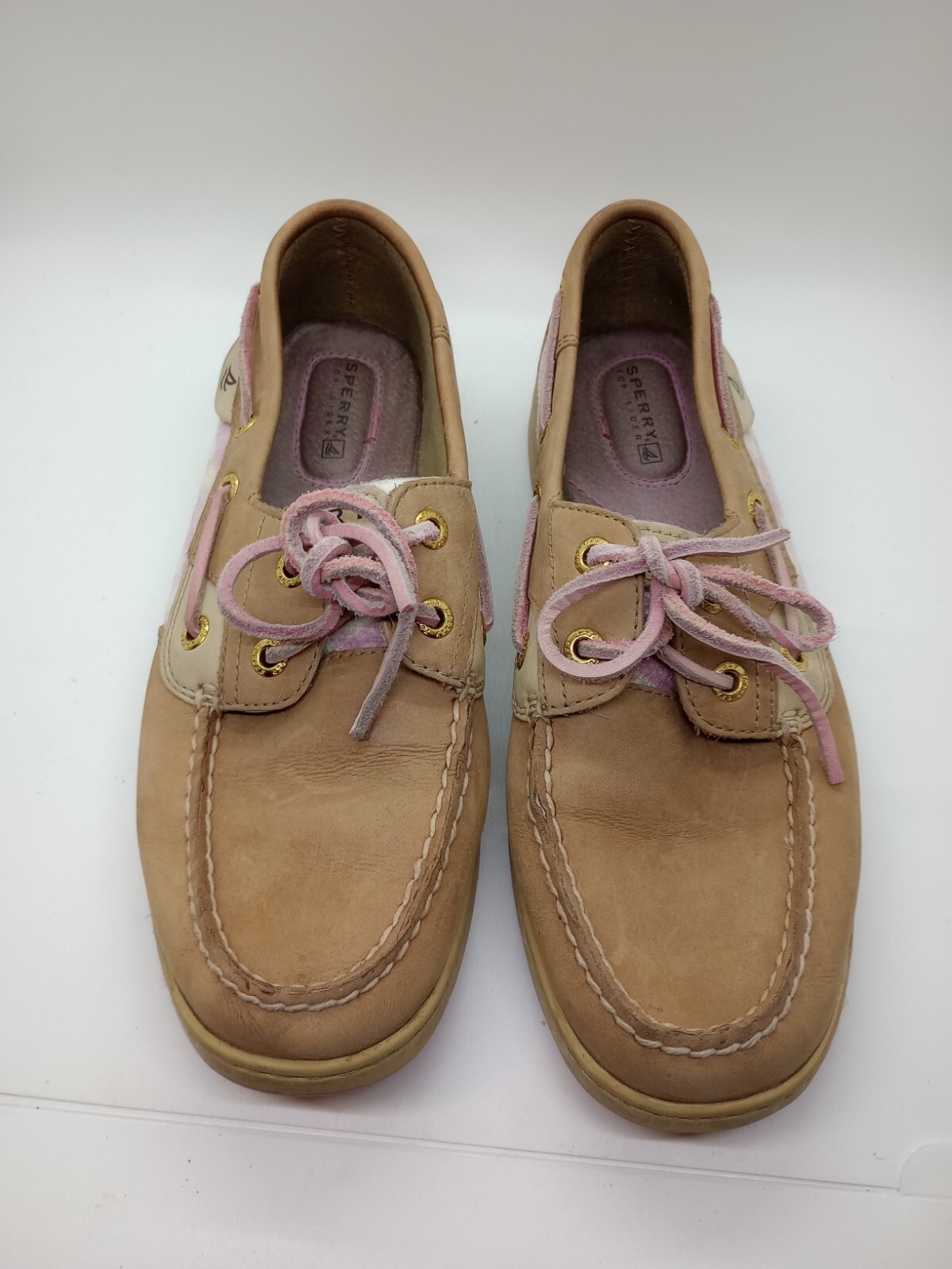 Sperry Top-Siders Women’s Shoes Size 7.5 M Suede Beige Pink Boat Lace ...