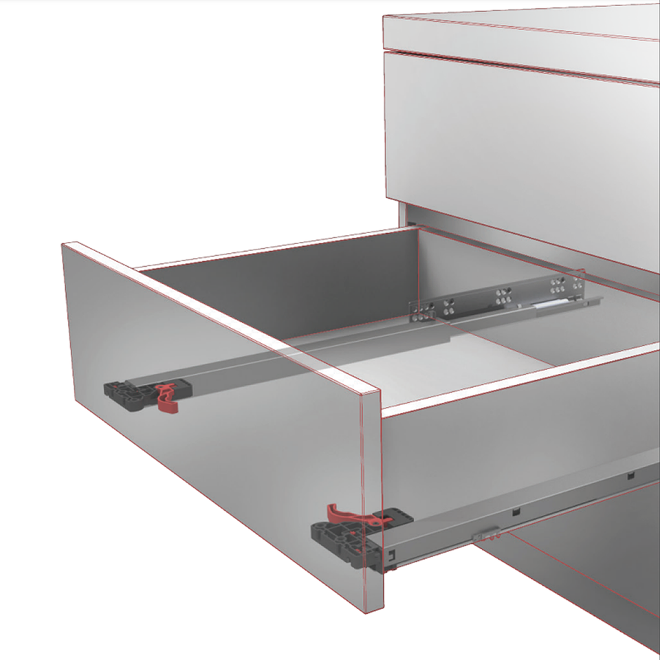 Push to Open Full Extension Concealed Undermounting Drawer Runner 19mm ...