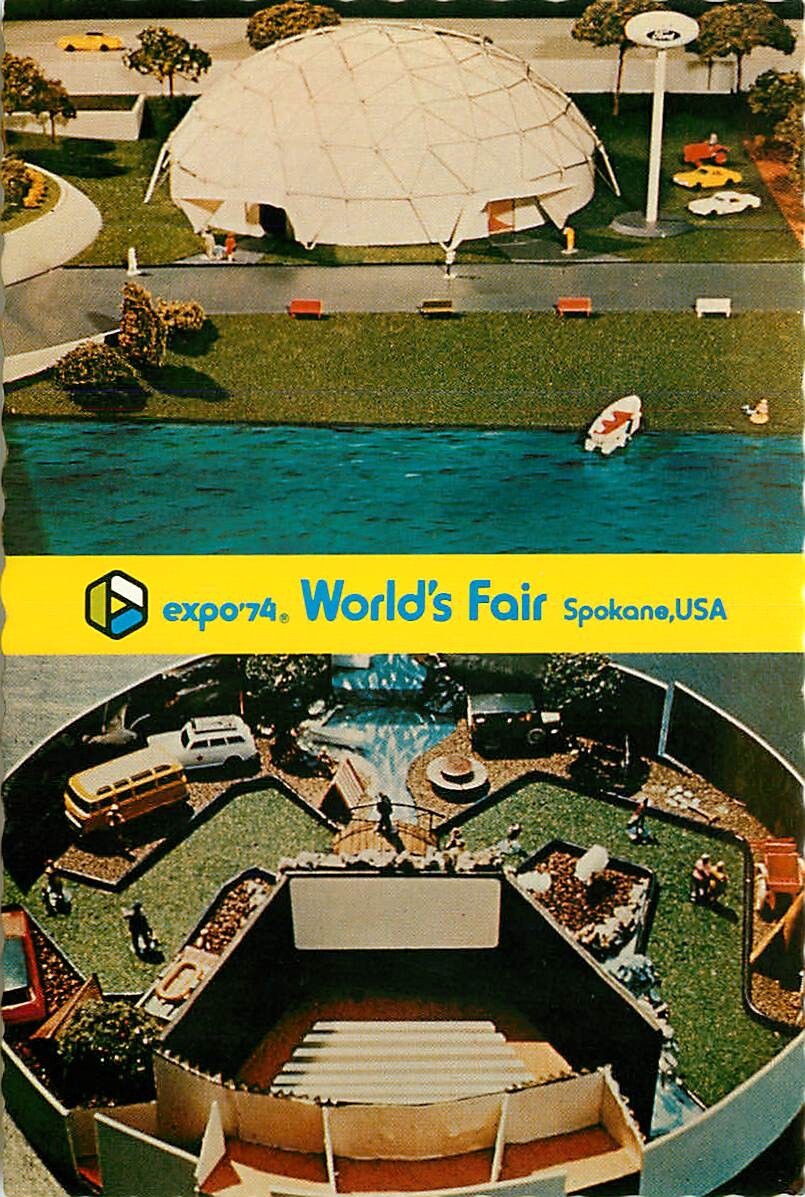 Postcard 2 Aerial Views of Expo '74 World's Fair Spokane Washington, WA ...