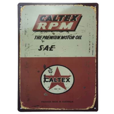 Caltex RPM Metal Tin Sign Australian Petrol Oil Man Cave 35cmx26cm ...