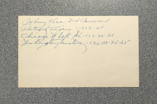 JOHNNY KERR SIGNED AUTOGRAPHED INDEX CARD - WITH NOTES - FREE SHIPPING ...