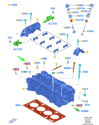 FORD KUGA MK2 C520 Bouchon de culasse 1440306 W710167-S900 NOUVEAU ...