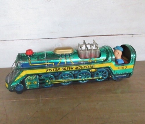 Vintage Japan Made Toy Piston Green Mountain Express Train Modern Japan ...