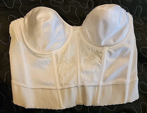 Vintage Lady Marlene White Strapless Longline Bra 36B Bustier 241 Low ...