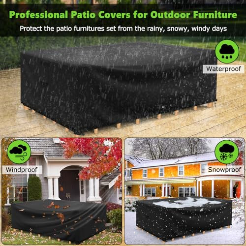 Patio Furniture Covers Waterproof, Heavy Duty 600D Outdoor Furniture ...