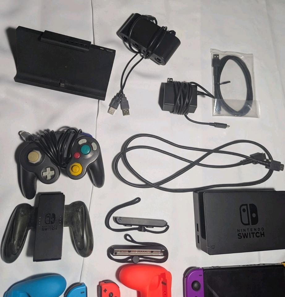 Nintendo Switch w Extra Controllers, Accessories + Games, Used, Working ...