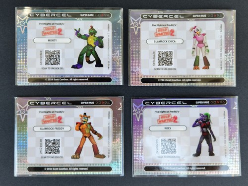 CYBERCEL - FNAF HELP W2 - COMPLETE SUPER RARE SET - UNREDEEMED ...