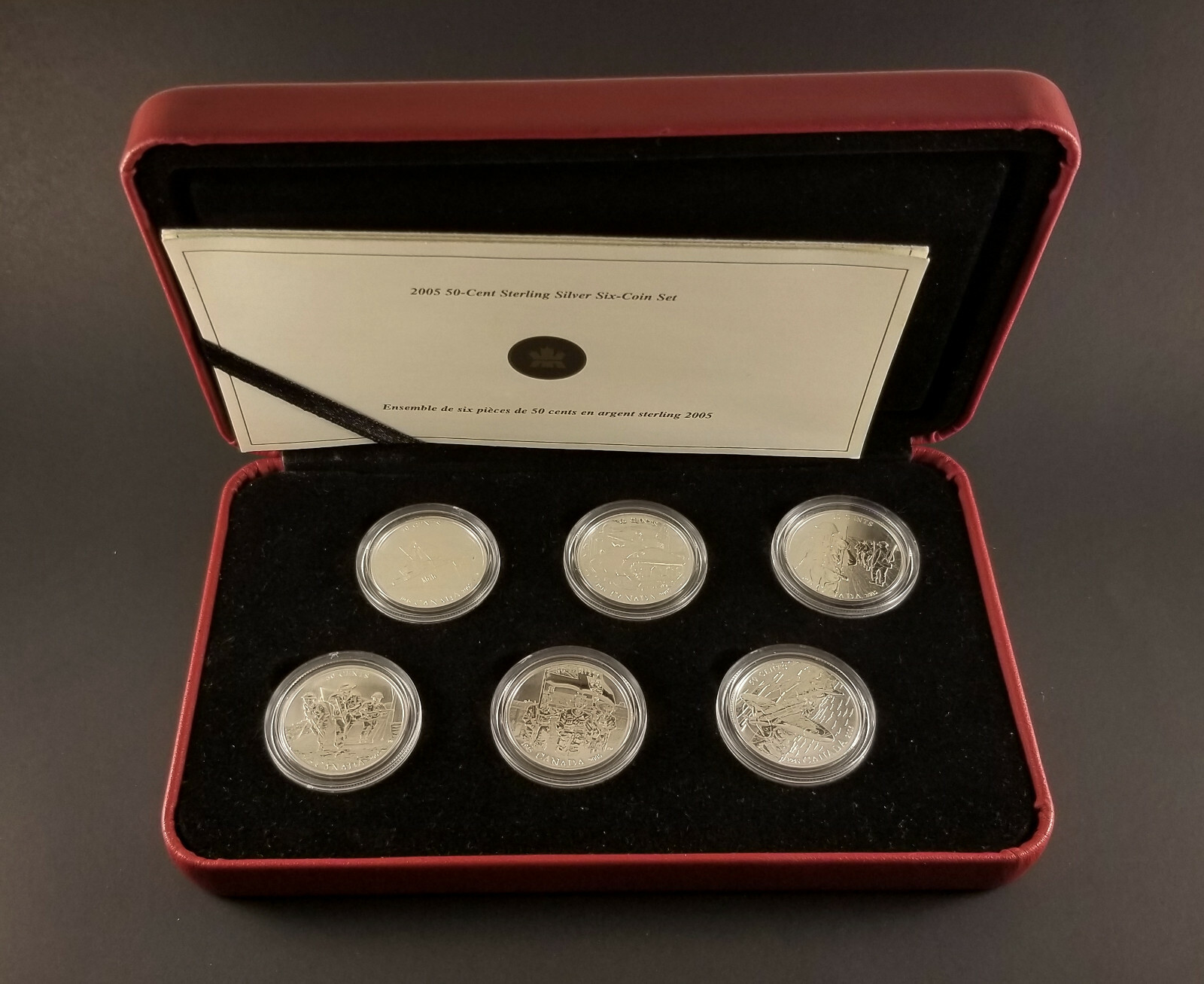 2005 Canada Sterling Silver 50 Cent Set Of 6 World War II Commemorative ...