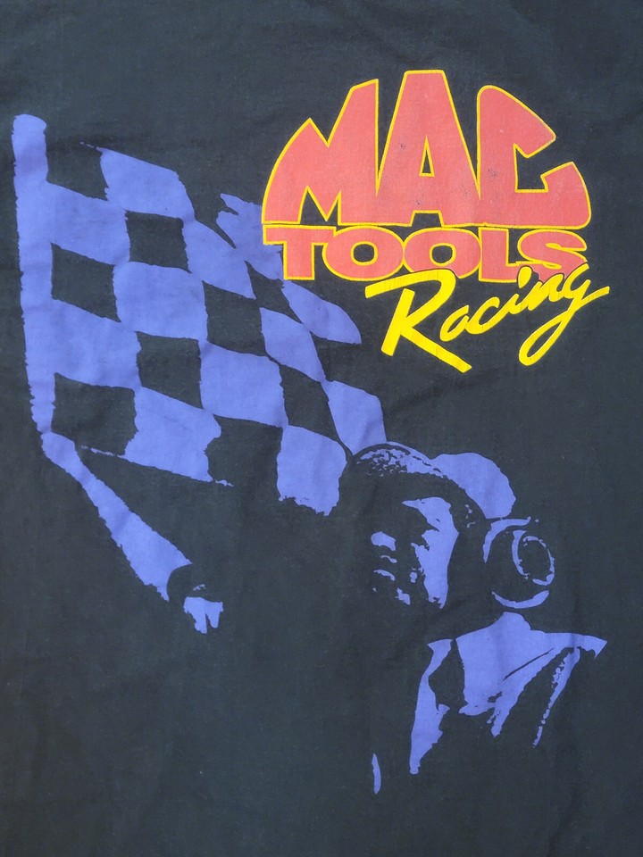 RARE Vintage 90s Y2K Mac Tools NASCAR Racing T-Shirt XL Checkered Flag ...