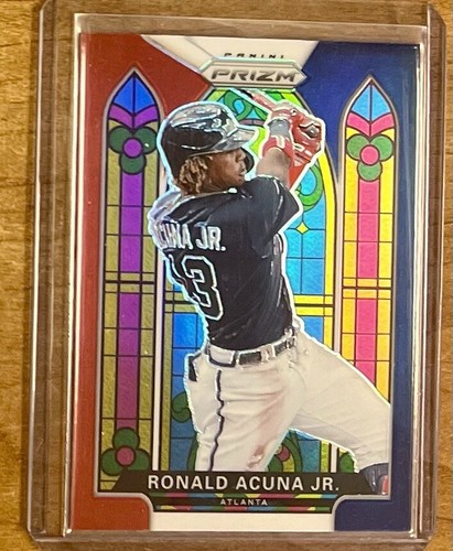 2021 Prizm Ronald Acuna Jr Red Whtie Blue Prizm Stained Glass #SG4 ...