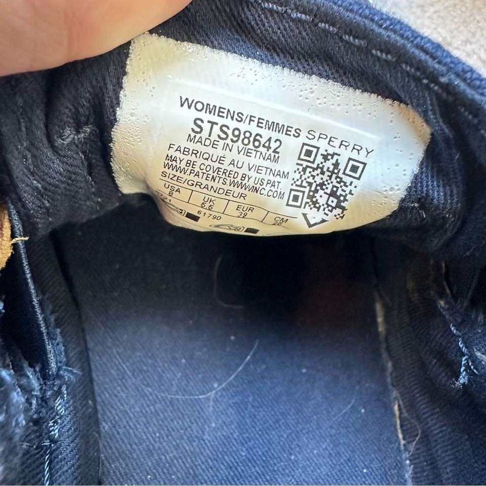 Sperry top sider navy suede laced casual slip on sneakers women 8 | eBay