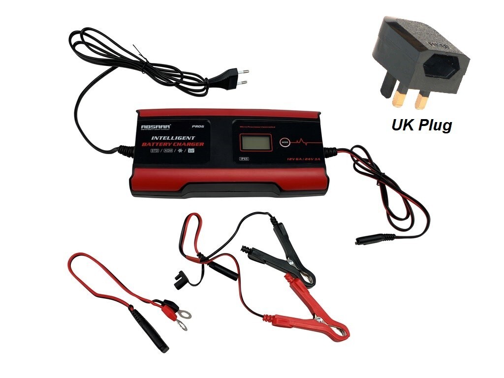 ABSAAR 12V 6A Automatic Smart Battery Charger for AGM & EFB Start Stop ...