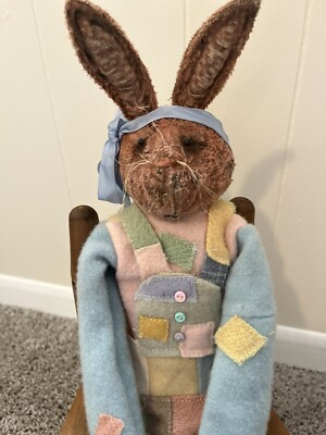 Primitive Rabbit Doll, Bunny Doll, Handmade Ooak Farmhouse Decor Easter ...