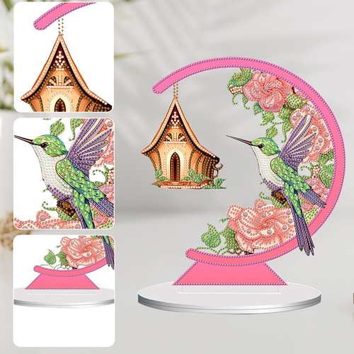 Special Shape Diamond Painting Table Decor (Bird with Flower in Mouth ...