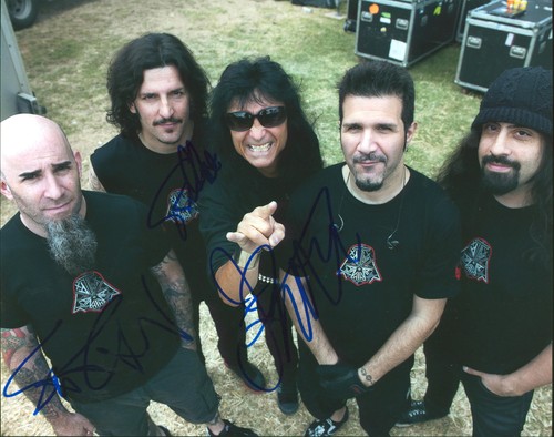 Scott Ian, Frank Bello & Joey Belladonna Anthrax Signed 8x10 Photo BAS ...