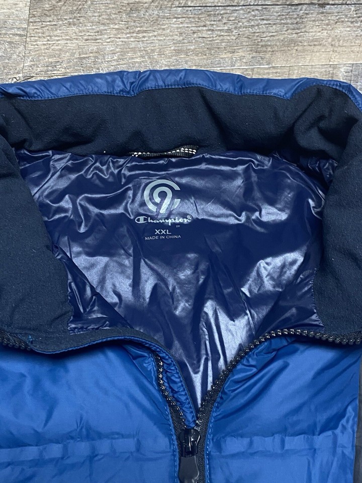 Champion C9 Down Jacket Puffer Size 2Xl Blue Lightweight | eBay
