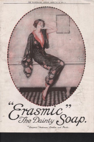 1919 ERASMIC SOAP PERFUME FRENCH LONDON PARIS SEXY FASHION DECOR BATH ...