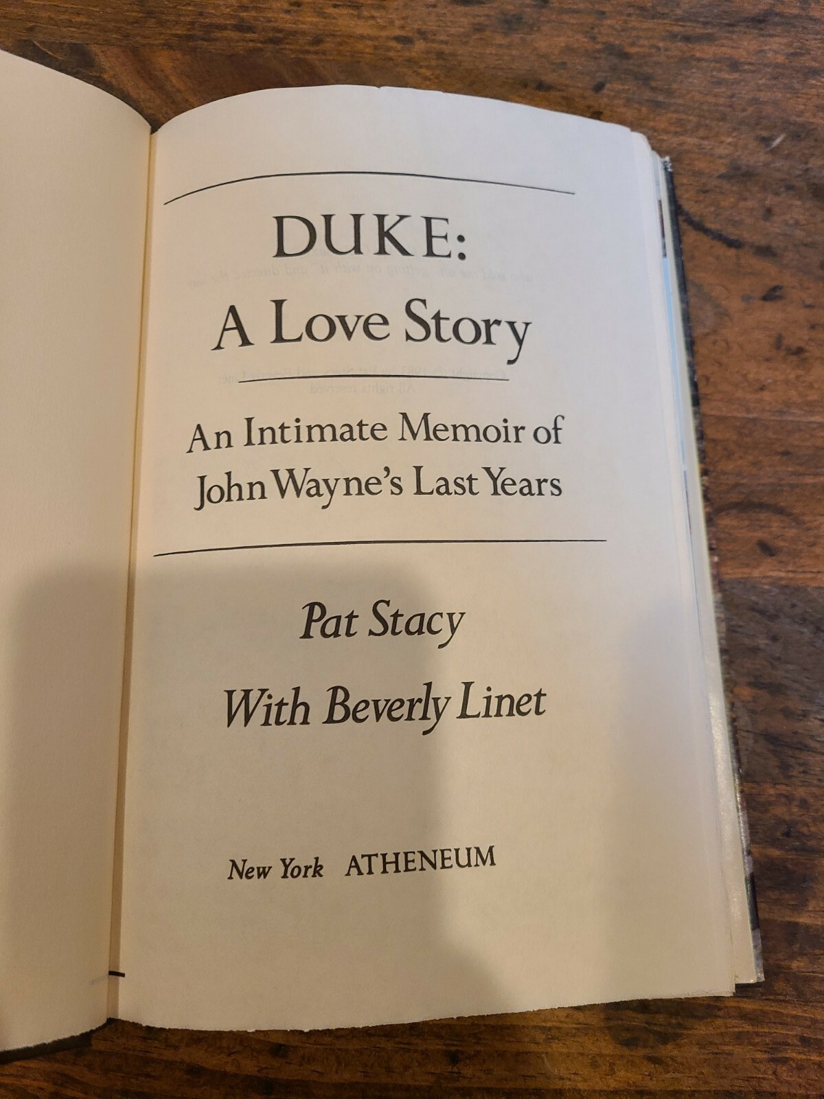 VINTAGE 1983 BOOK DUKE A LOVE STORY BY PAT STACY JOHN WAYNE'S LAST ...