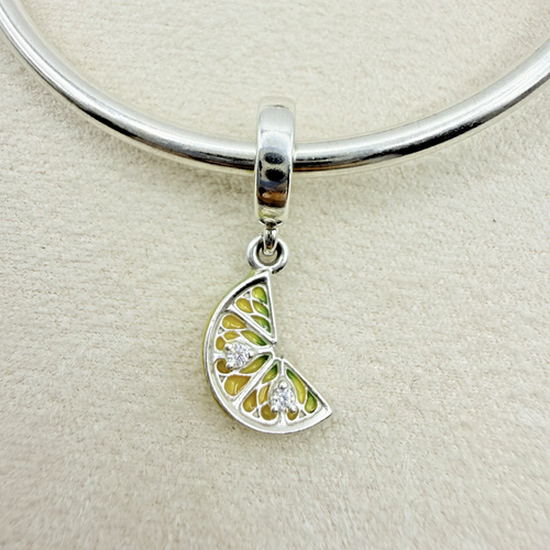 Pandora Sterling Silver Sparkling Lemon Slice Fruit Dangle Charm Bead ...