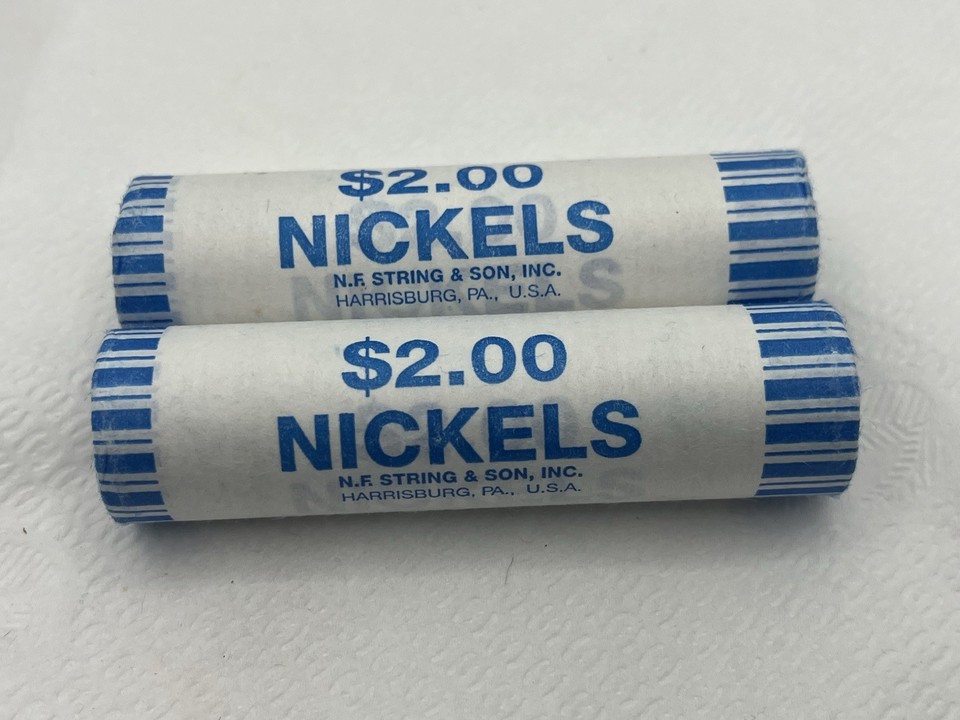 Denver D 2025 Nickel Roll Uncirculated Coins Jefferson Bank Two Rolls ...