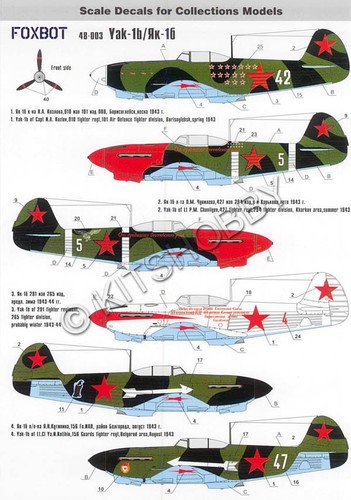 Foxbot Decals 1/48 Yakovlev Yak-1B Decal | eBay