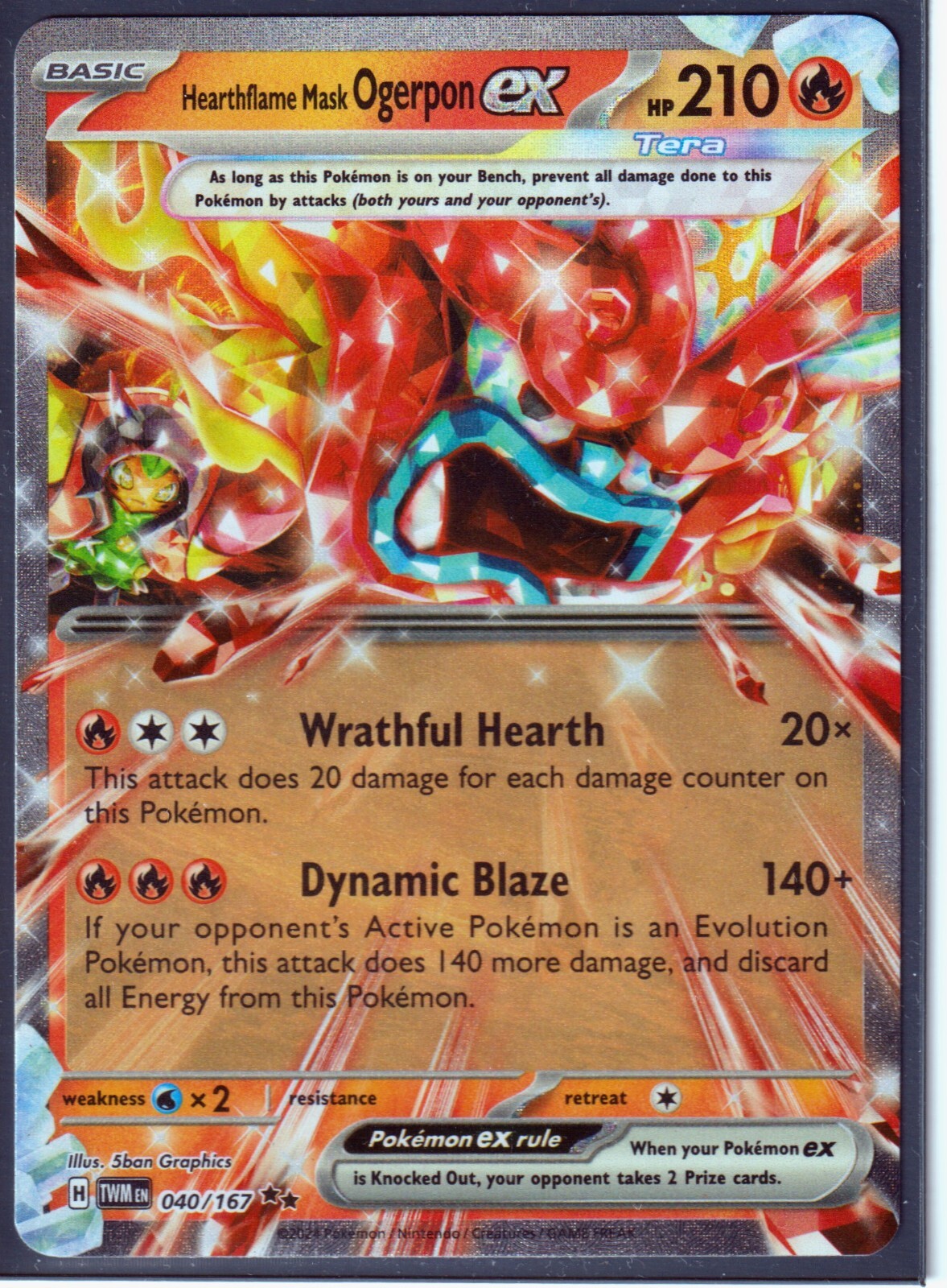 Hearthflame Mask OGERPON ex 40/167 DOUBLE RARE-TWILIGHT MASQUERADE ...