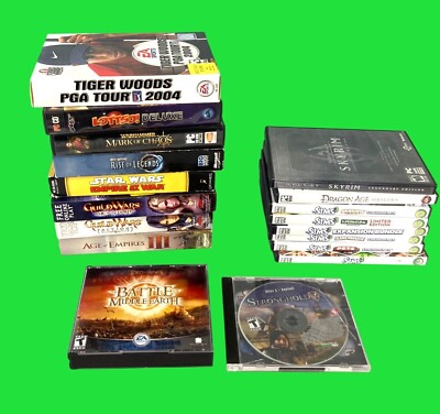 Lot of 18 Video Games - Sims 3 Skyrim Battle For Middle-Earth Dragon ...
