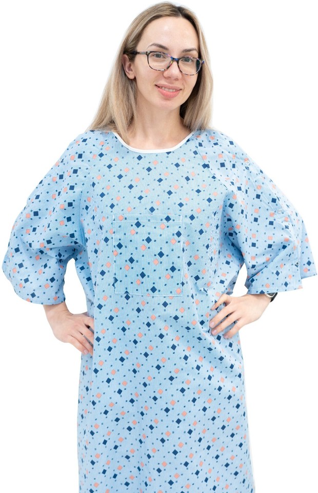 3 Pack - Unisex Hospital Gown IV Snap Sleeves - Fits Small to 2XL | eBay