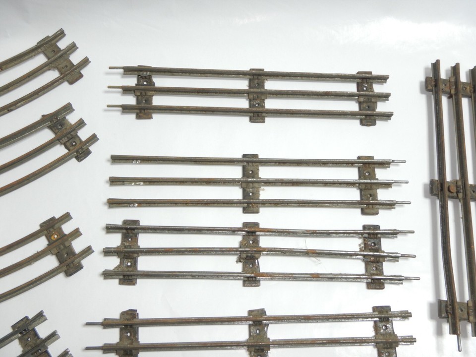 vintage Marx Train Track 3 Rail O27 O-27 Gauge 8 Curved 9 Straights 1 ...