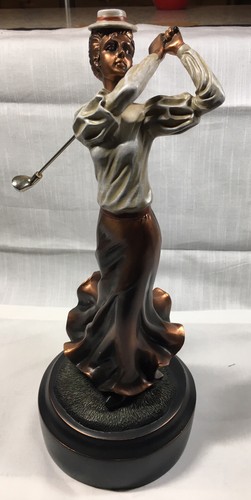 Bronze Victorian Golf Classic Female Golfer 10” Statue | eBay