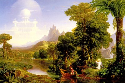 THE VOYAGE OF LIFE YOUTH STAGES OF HUMAN LIFE PAINTING BY THOMAS COLE ...