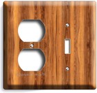 WALNUT WOOD GRAIN STYLE LIGHT SWITCH OUTLET WALL PLATE HOME OFFICE HD ...