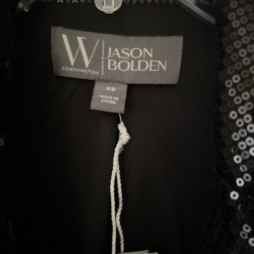NWT Jason Bolden Blazer Womens Size XS Black Sequin Lined Jacket MSRP ...