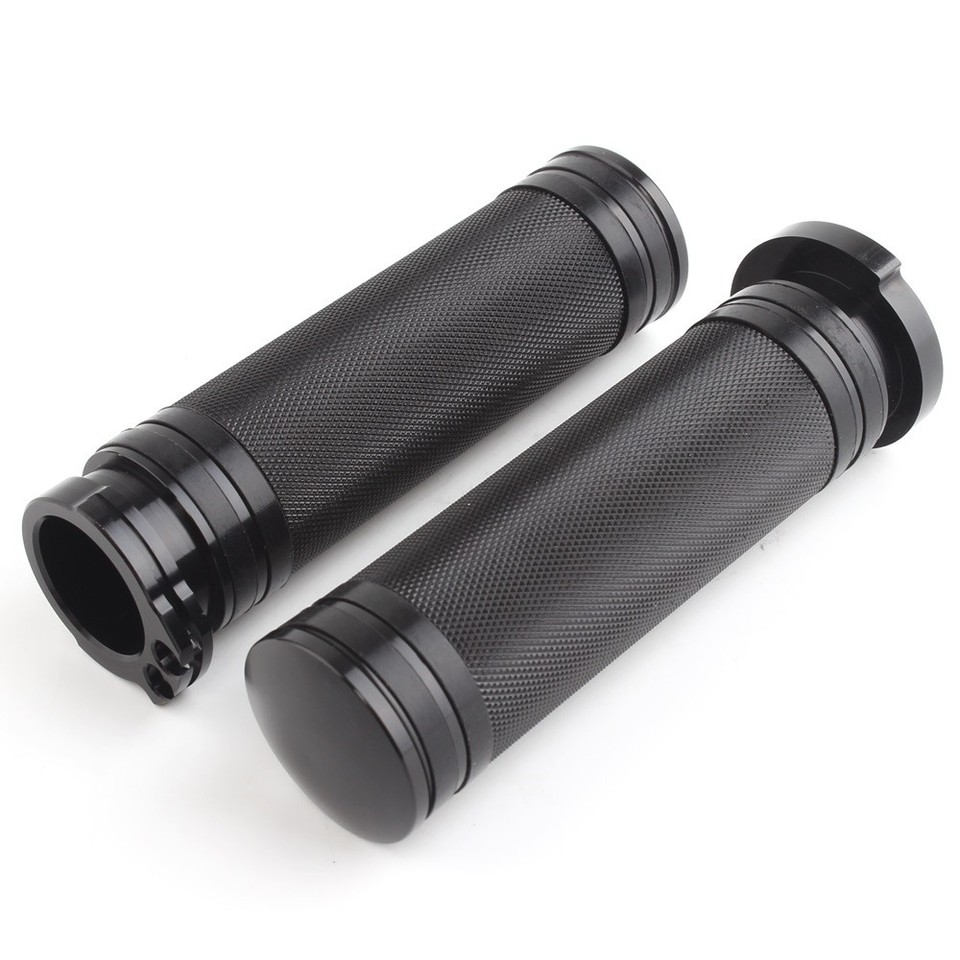 1"Black Motorcycle Handlebar Hand Grips For Harley Dyna Sportster ...