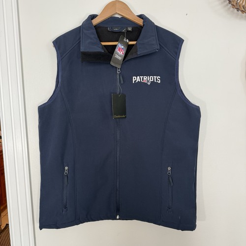 NFL Team Apparel NFL Patriots Blue Zip Front Fleece Sleeveless Vest Men ...