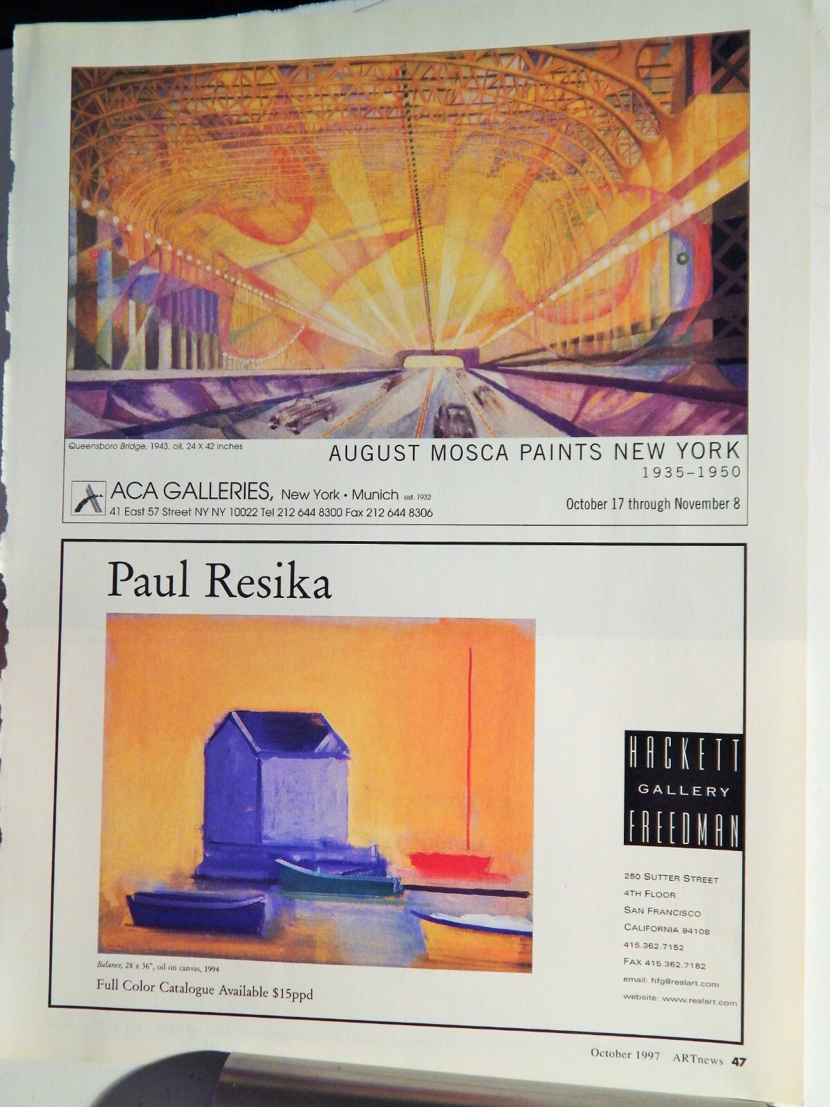 AUGUST MOSCA / PAUL RESIKA ART PIECES VTG ORIG 1997 ADVERTISEMENT | eBay