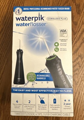 Waterpik Waterflosser Cordless NEW WP-462W Cordless Ultra Quiet - Black ...
