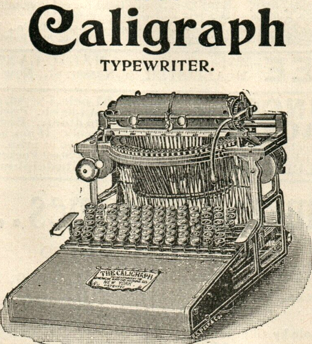 1895 American Office Writing Machine Typewriter Caligraph Outlasts Them ...