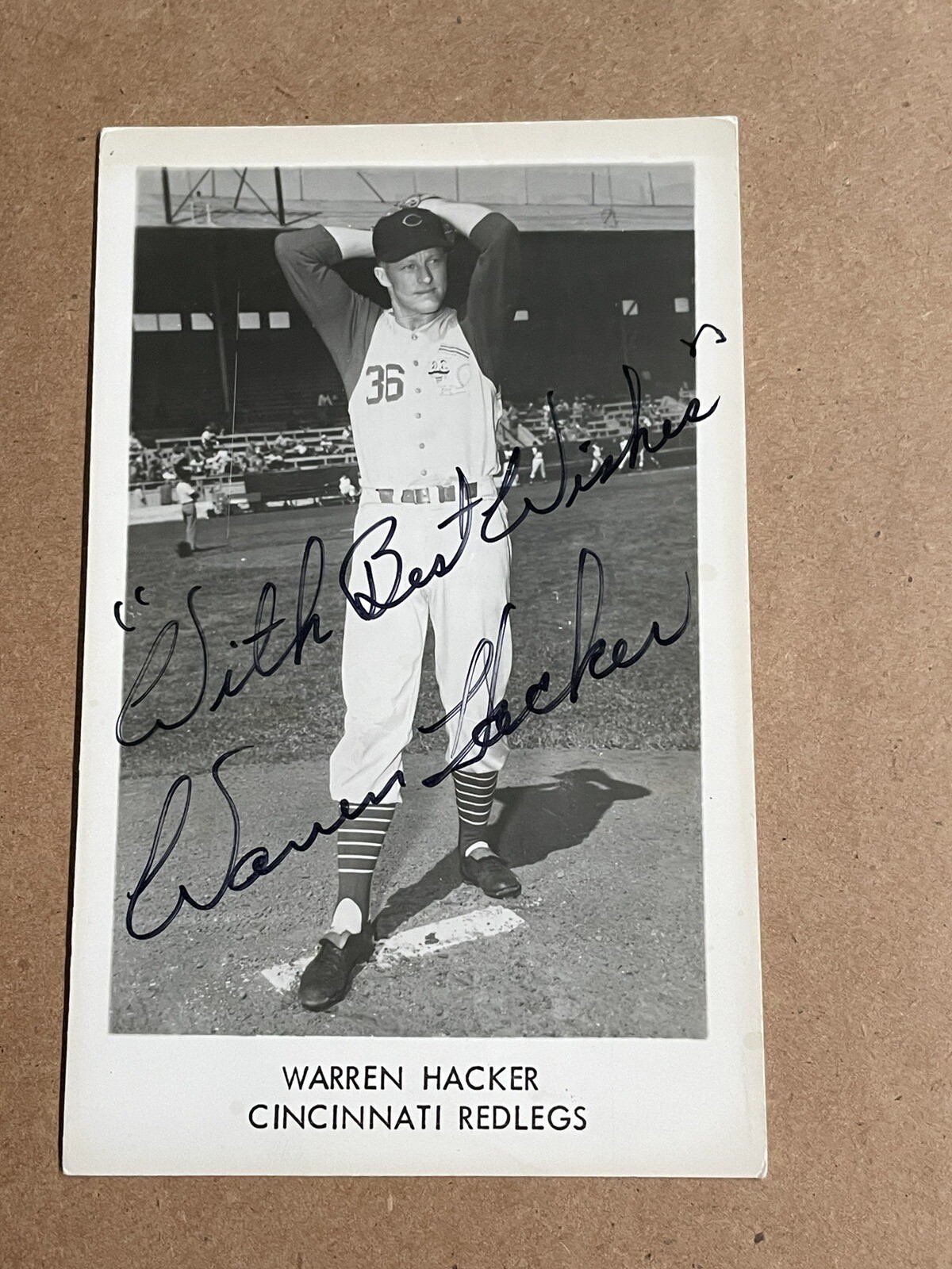 WARREN HACKER SIGNED AUTOGRAPHED 1957 CINCINNATI REDS POSTCARD PHOTO | eBay