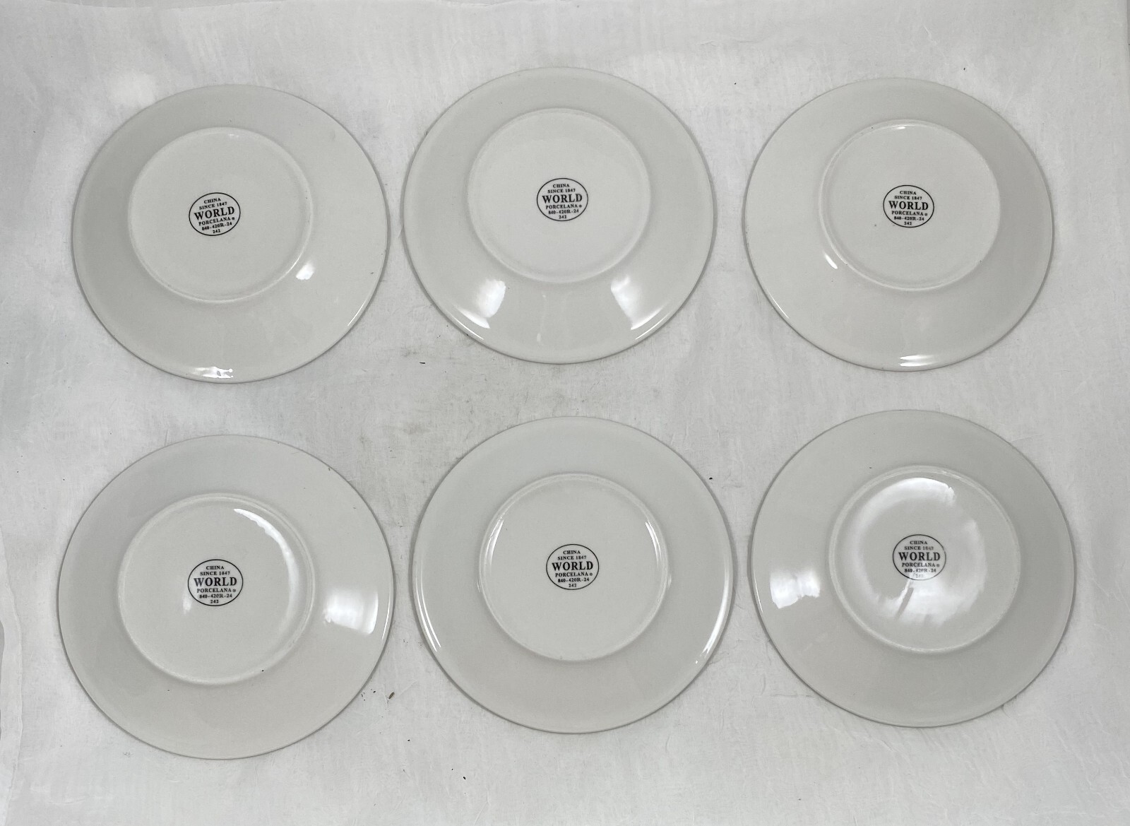 (36) WORLD TABLEWARE 840-420R-24 7 1/2" PORCELANA WHITE PLATES, NEW | eBay