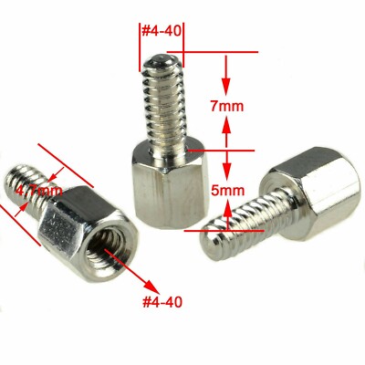 100PCS 4-40 Jackscrew Standoffs Hex D-Sub Standoff Screws VGA DVI DB9 ...