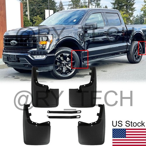 4Pcs Black Splash Guards Mud Flaps W/ Hardware For 2021-2024 Ford F-150 ...