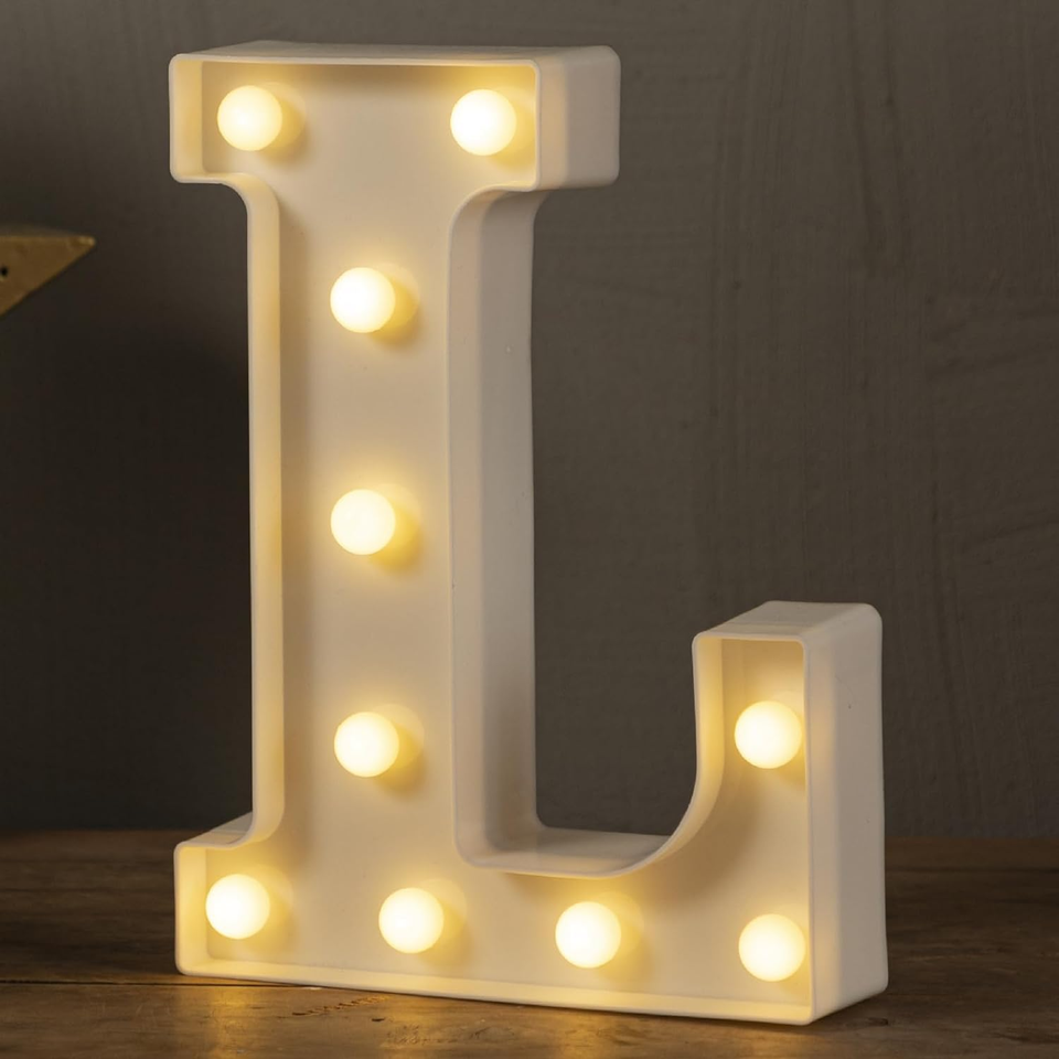 Light up Letters L, LED Marquee Letters Light Sign 26 Alphabet and 10 ...