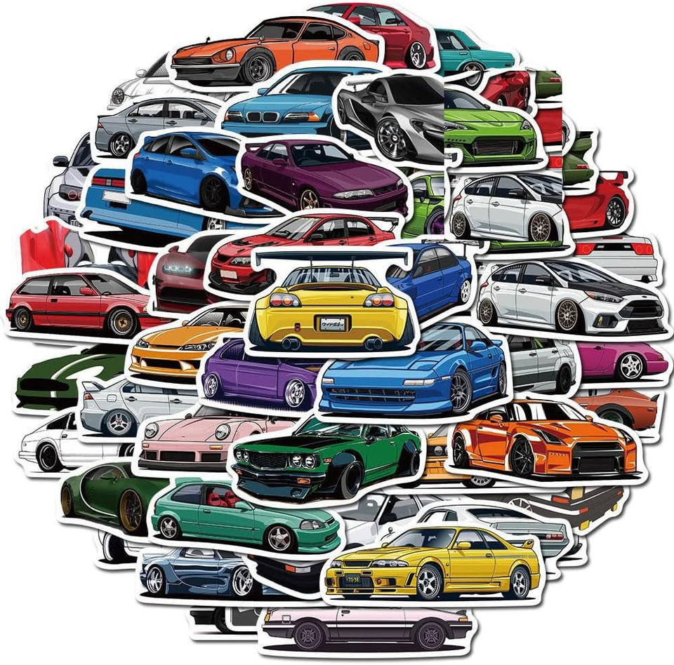 100 PCS Car Stickers Sports Car Racing Stickers Vinyl Waterproof ...