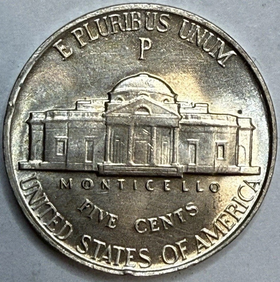1944 P - Uncirculated Jefferson War Nickel 35% Silver Exact Coin Imaged ...